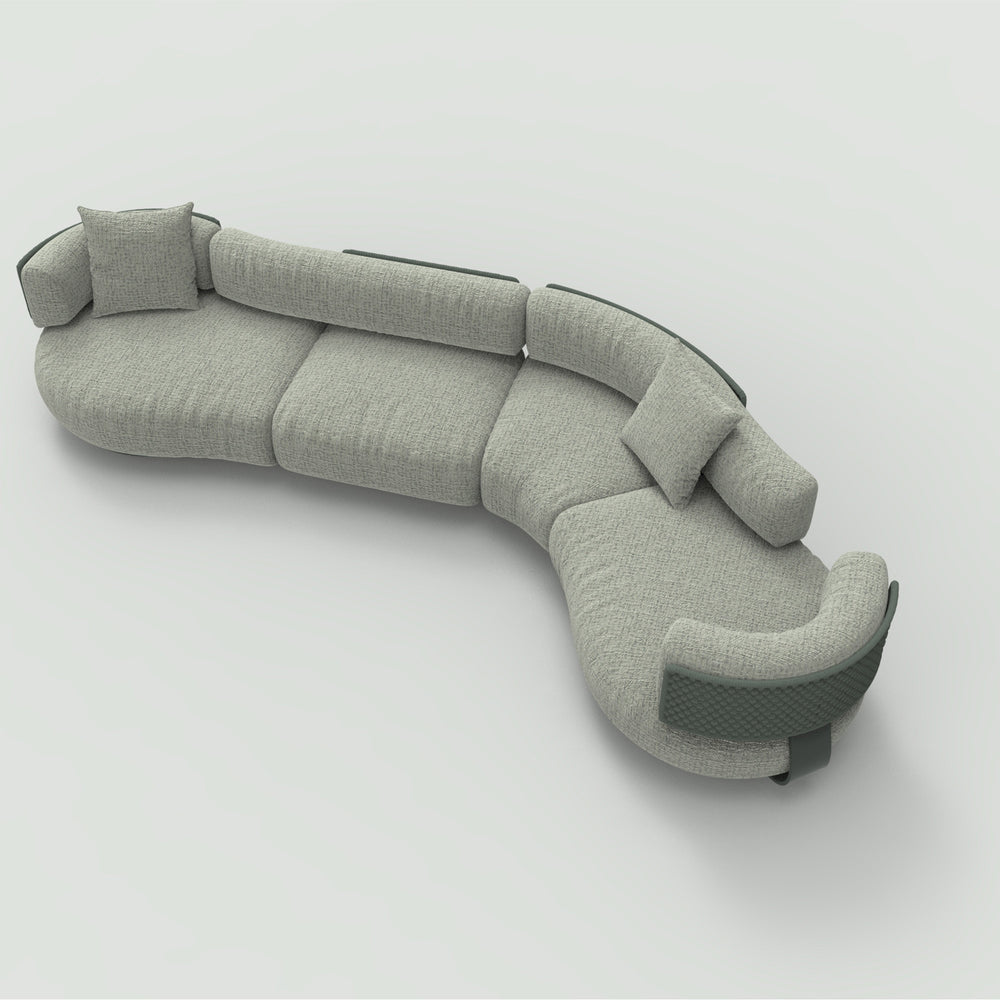 Curved modular sofa