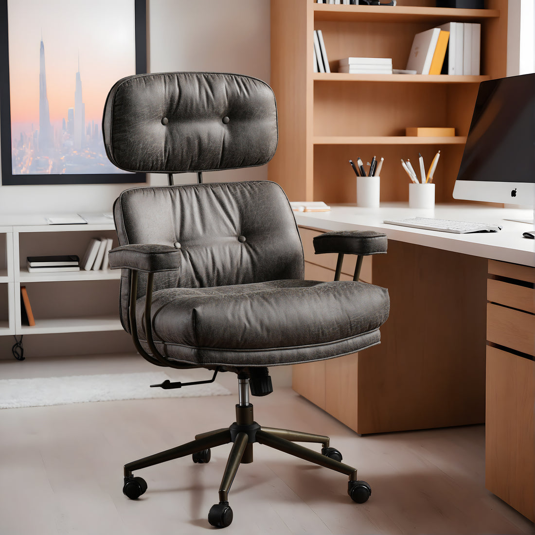 Executive Office Chair | Suede Oversize Comfort