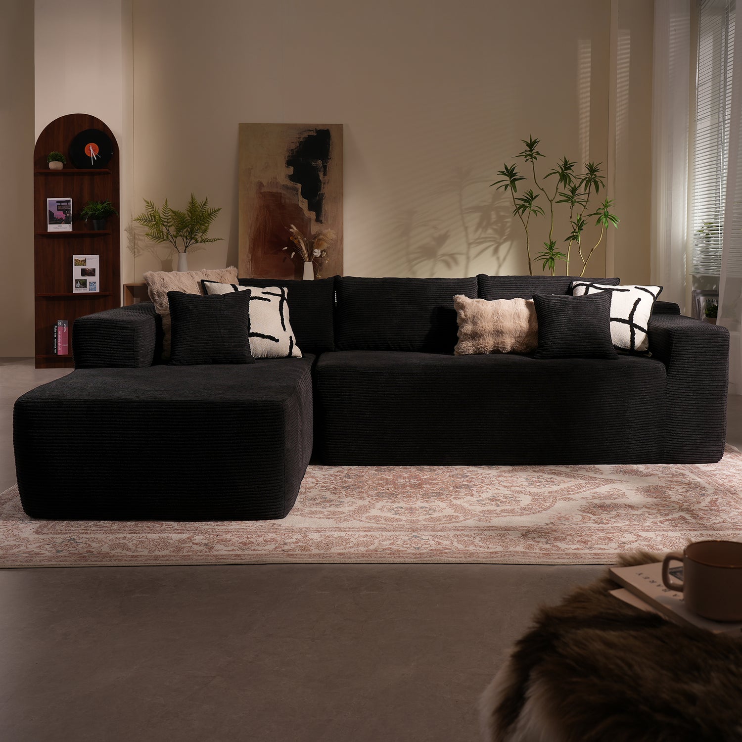 Modular Corduroy Couch | L-Shape with Chaise