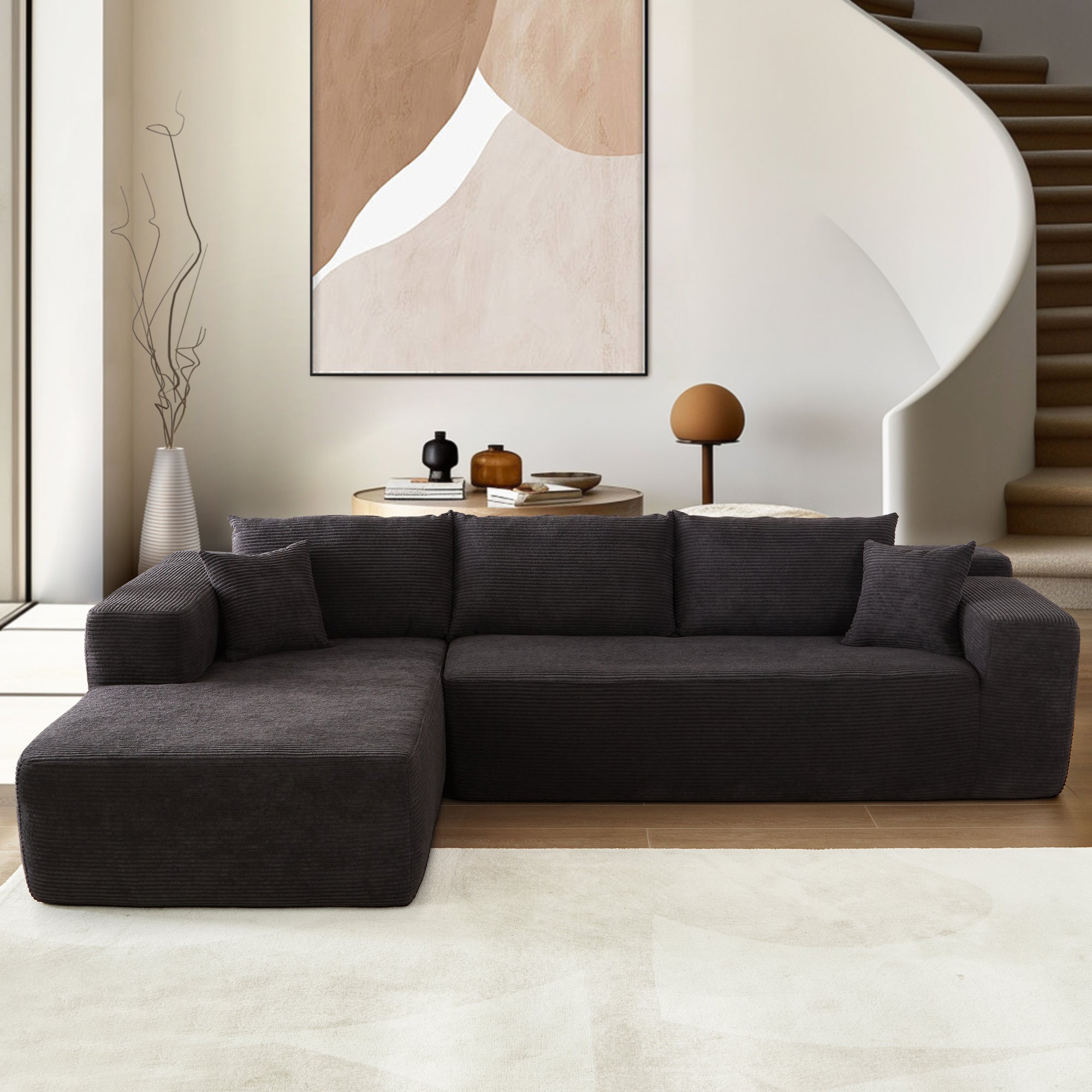 Modular Corduroy Couch | L-Shape with Chaise