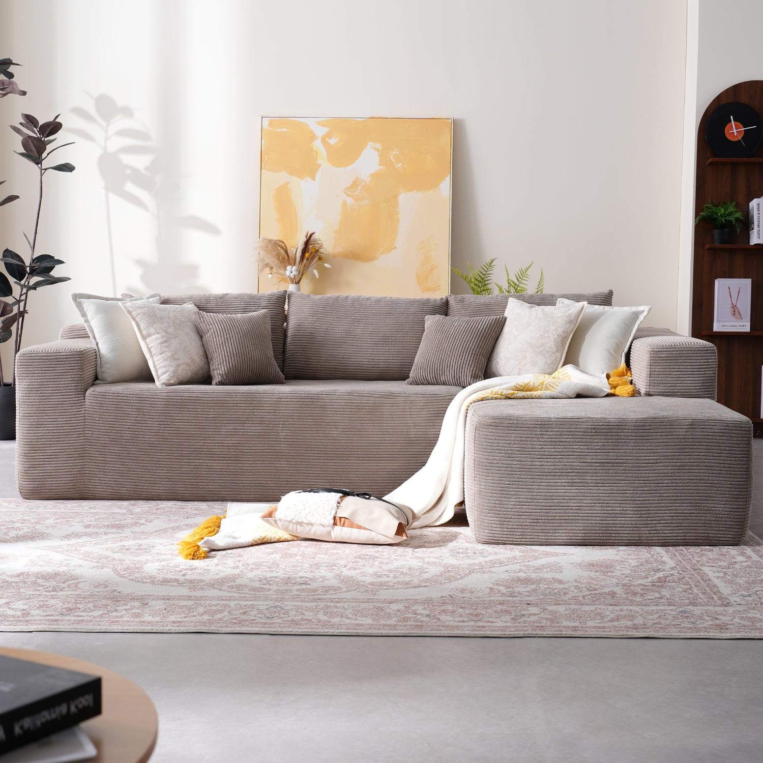 Modular Corduroy Couch | L-Shape with Chaise
