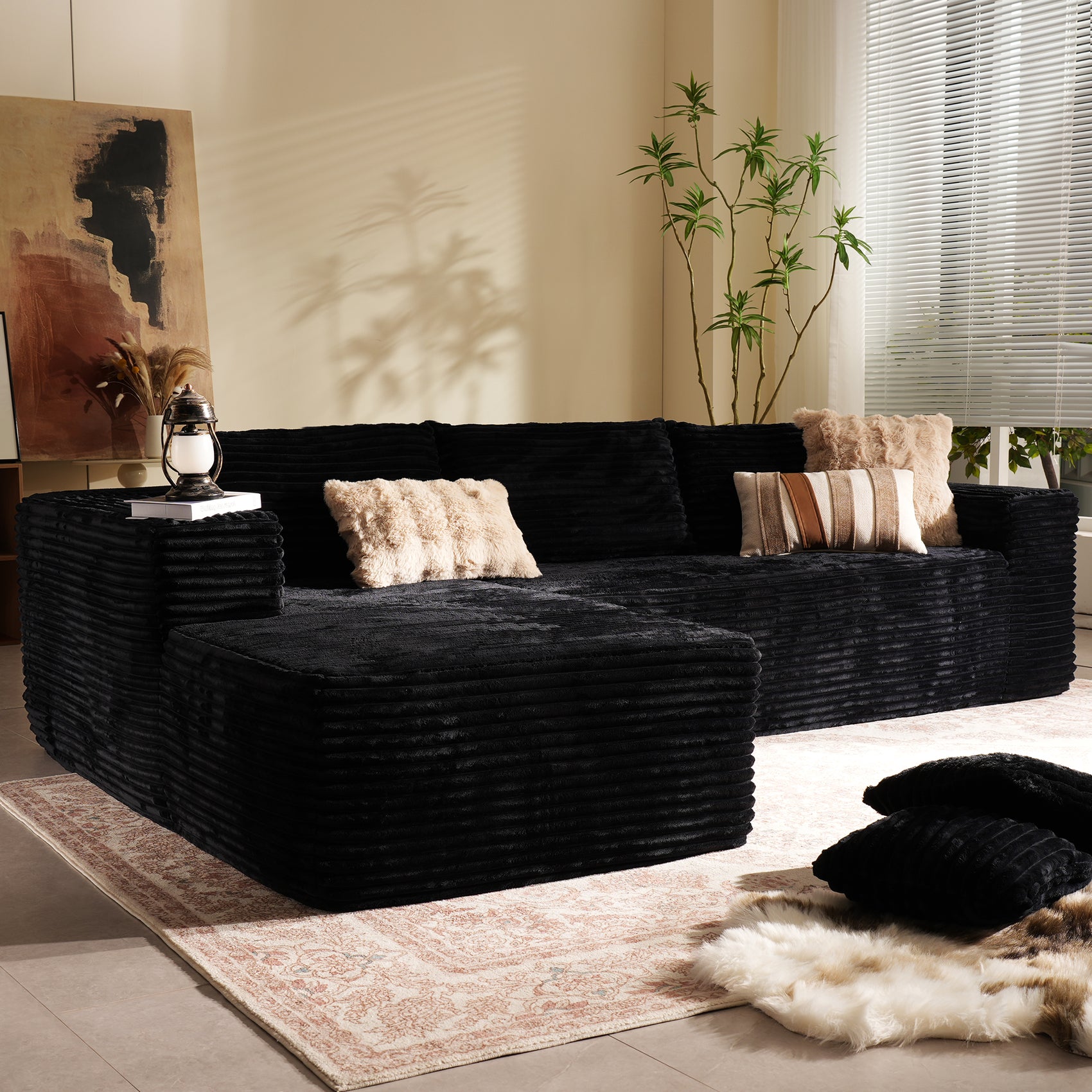 L-Shaped Couch with Chaise | Plush & Modular Design