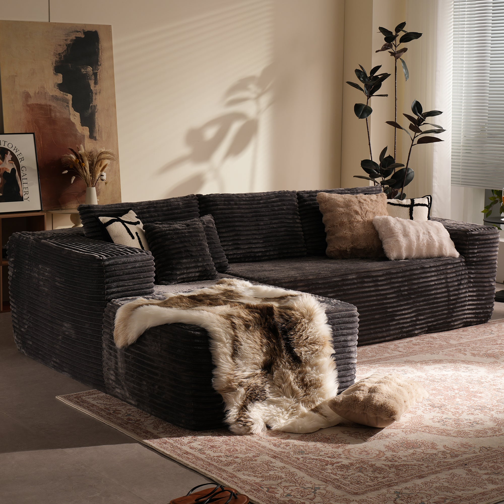 L-Shaped Couch with Chaise | Plush & Modular Design