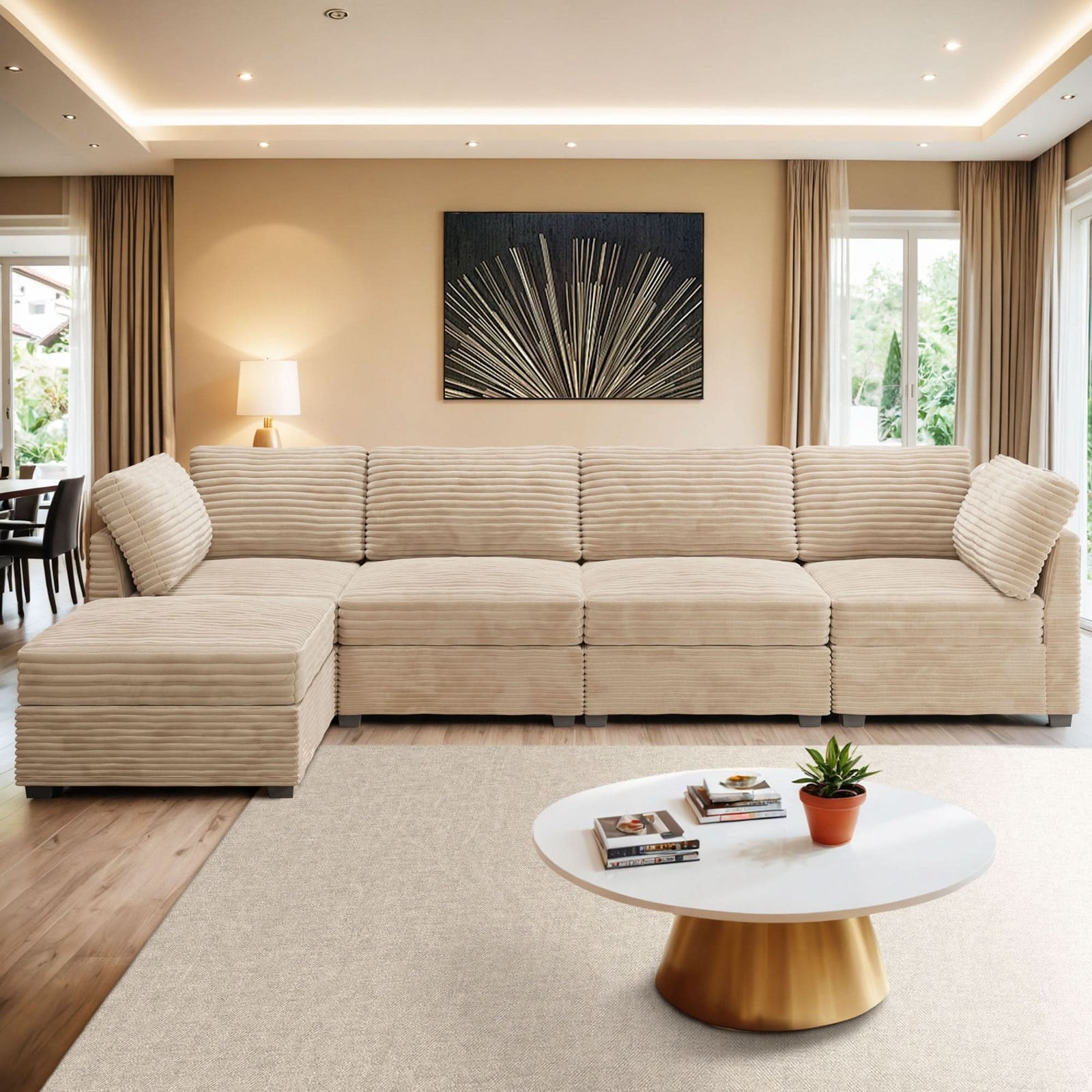 Ovios Living Room Modular Couch 5-Pieces Set