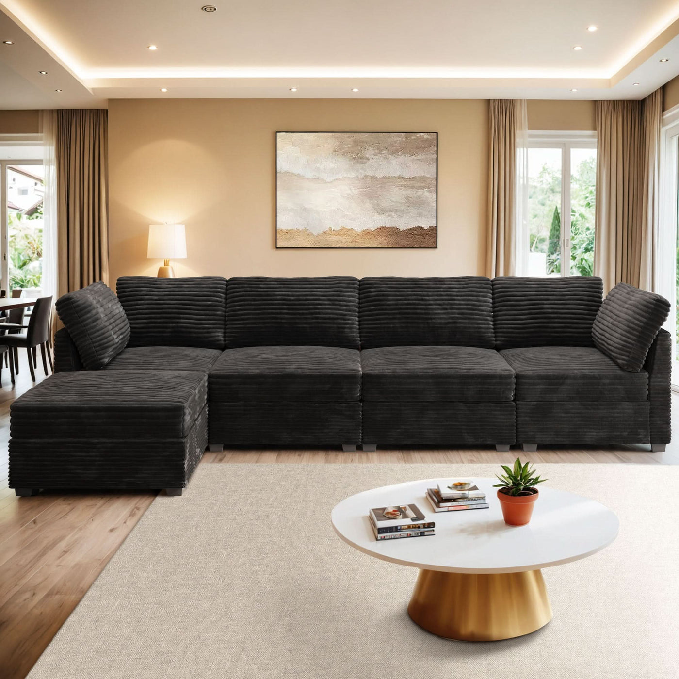 Ovios Living Room Modular Couch 5-Pieces Set